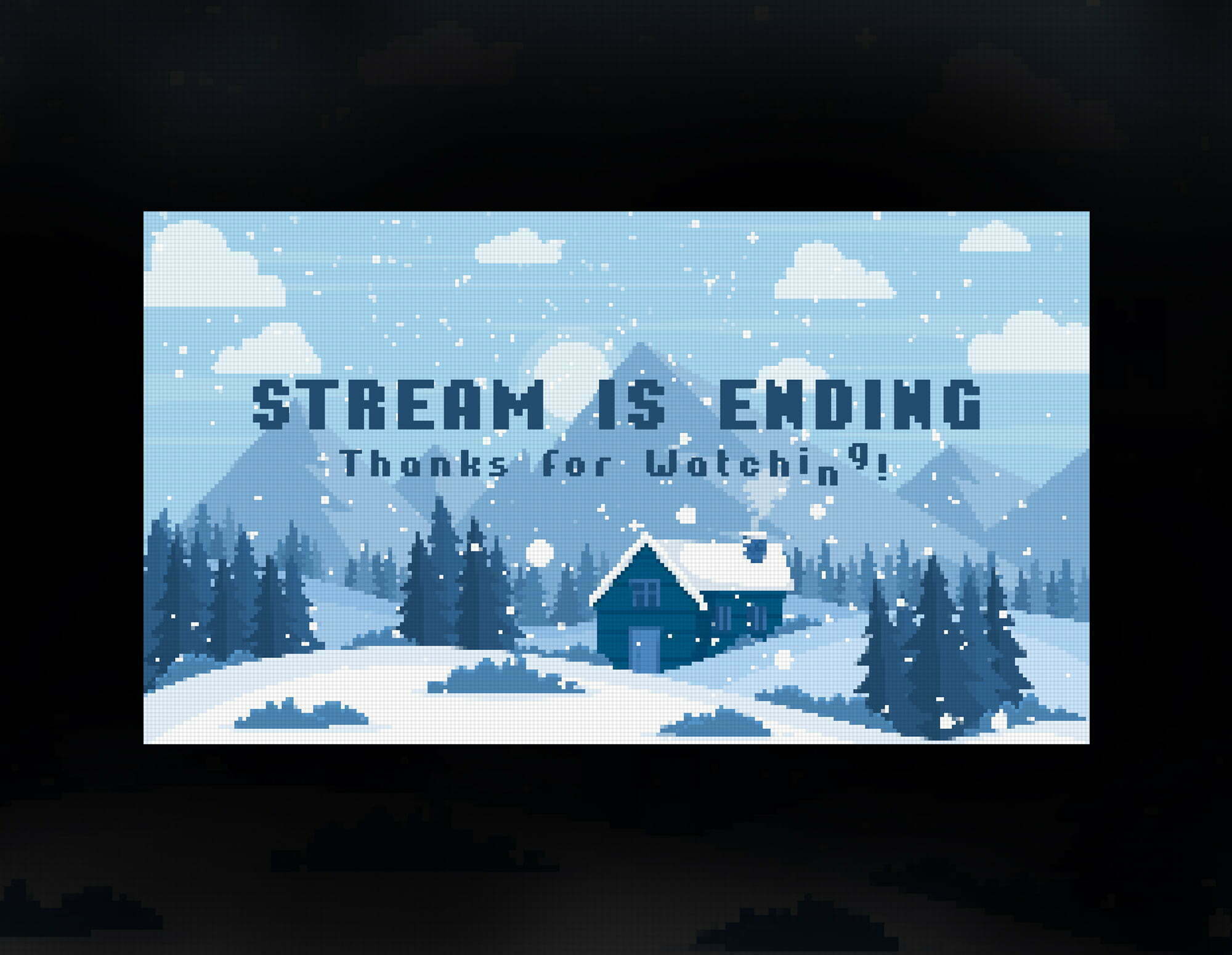 8bit Pixel Twitch Animated Scenes | Snow Landscape Screen - DigiSpotter
