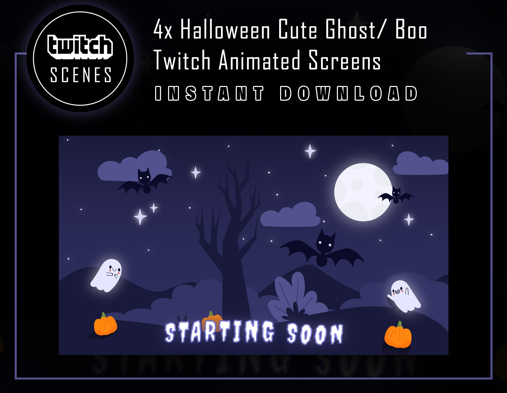 Halloween Twitch Animated Scenes: Playful Ghost/ Boo Animation ...
